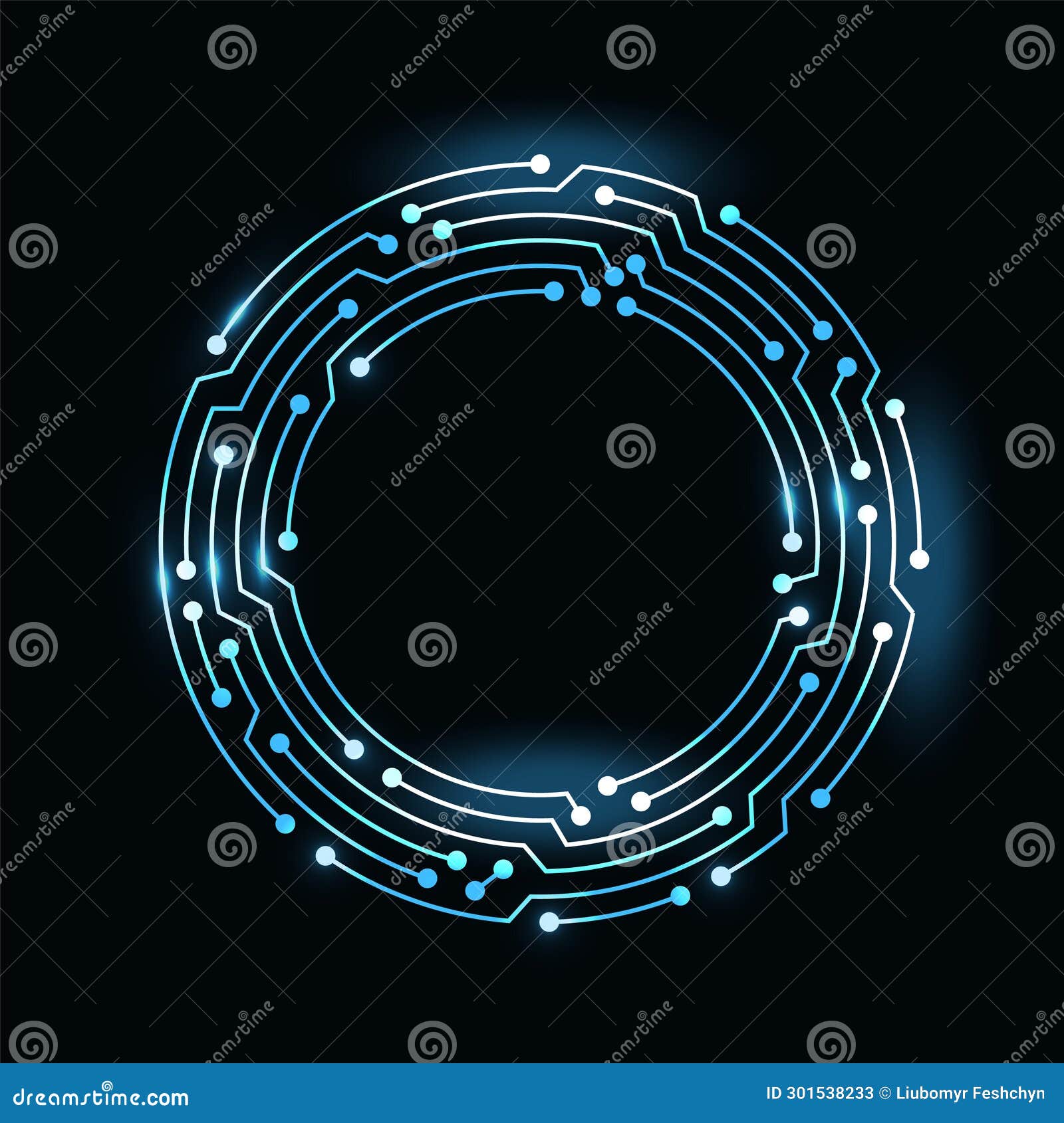 Circuit Board Circle Frame. Abstract Digital Round Frame, Hardware ...