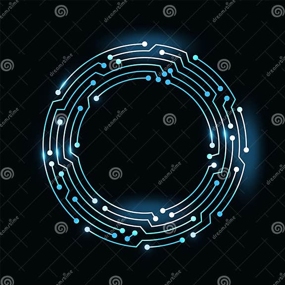 Circuit Board Circle Frame. Abstract Digital Round Frame, Hardware ...