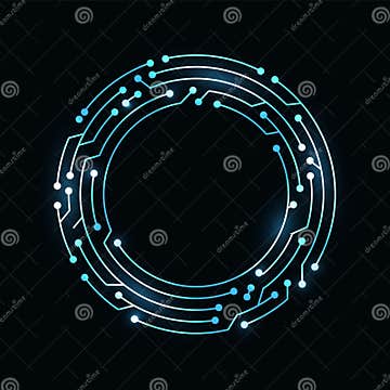 Circuit Board Circle Frame. Abstract Digital Round Frame, Hardware ...