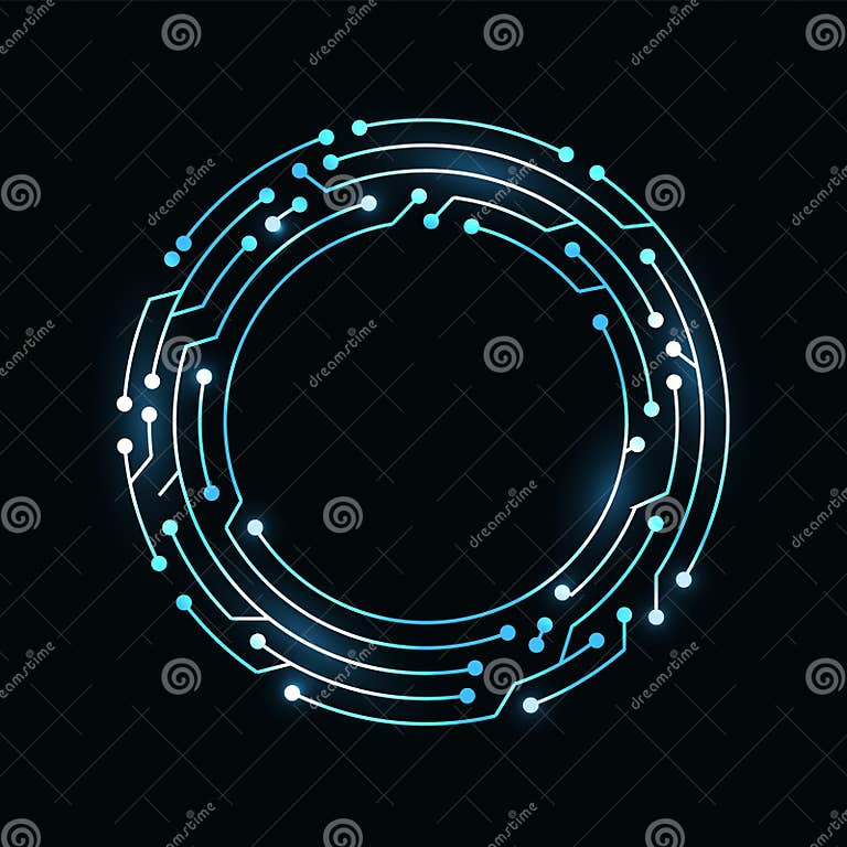Circuit Board Circle Frame. Abstract Digital Round Frame, Hardware ...