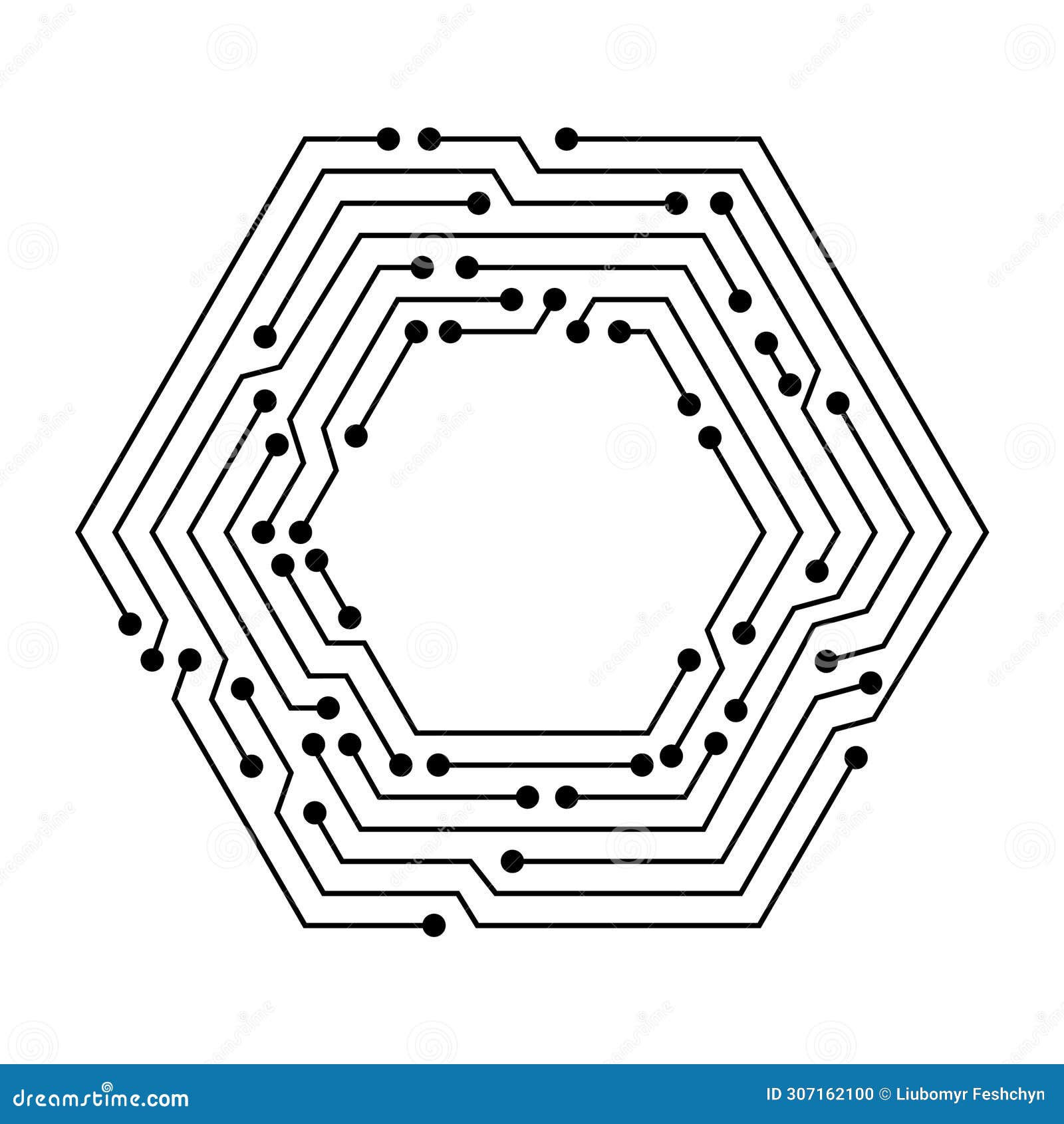Circuit Board Circle Frame. Abstract Digital Round Frame, Hardware ...