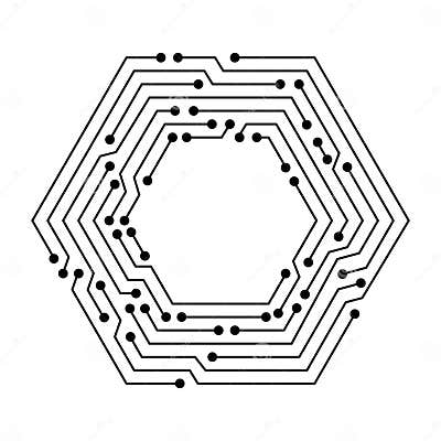 Circuit Board Circle Frame. Abstract Digital Round Frame, Hardware ...