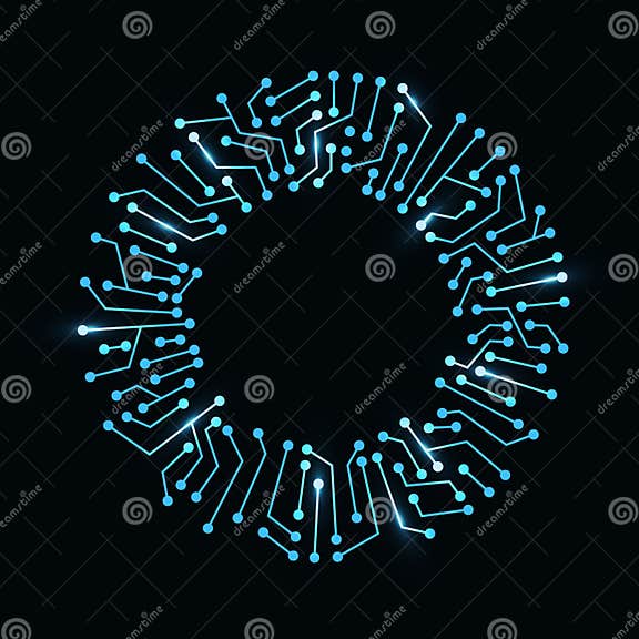 Circuit Board Circle Frame. Abstract Digital Round Frame, Hardware ...