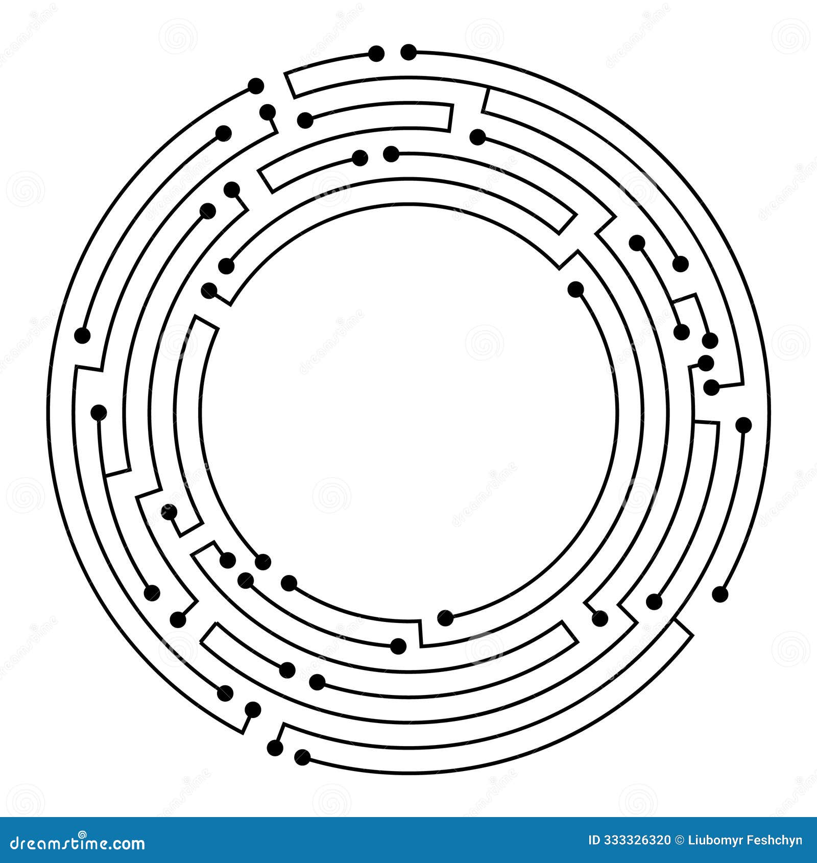 Circuit Board Circle Frame. Abstract Digital Round Frame, Hardware ...