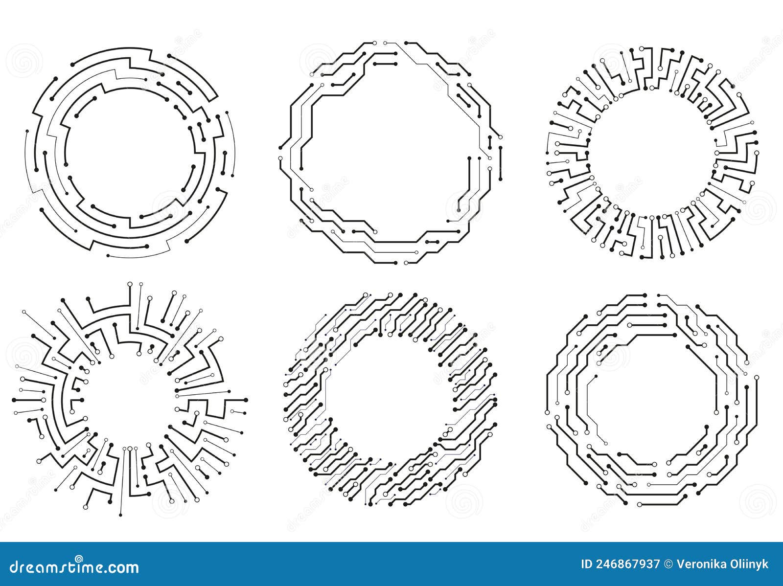Circle Circuit Logo Cartoon Vector | CartoonDealer.com #134449949