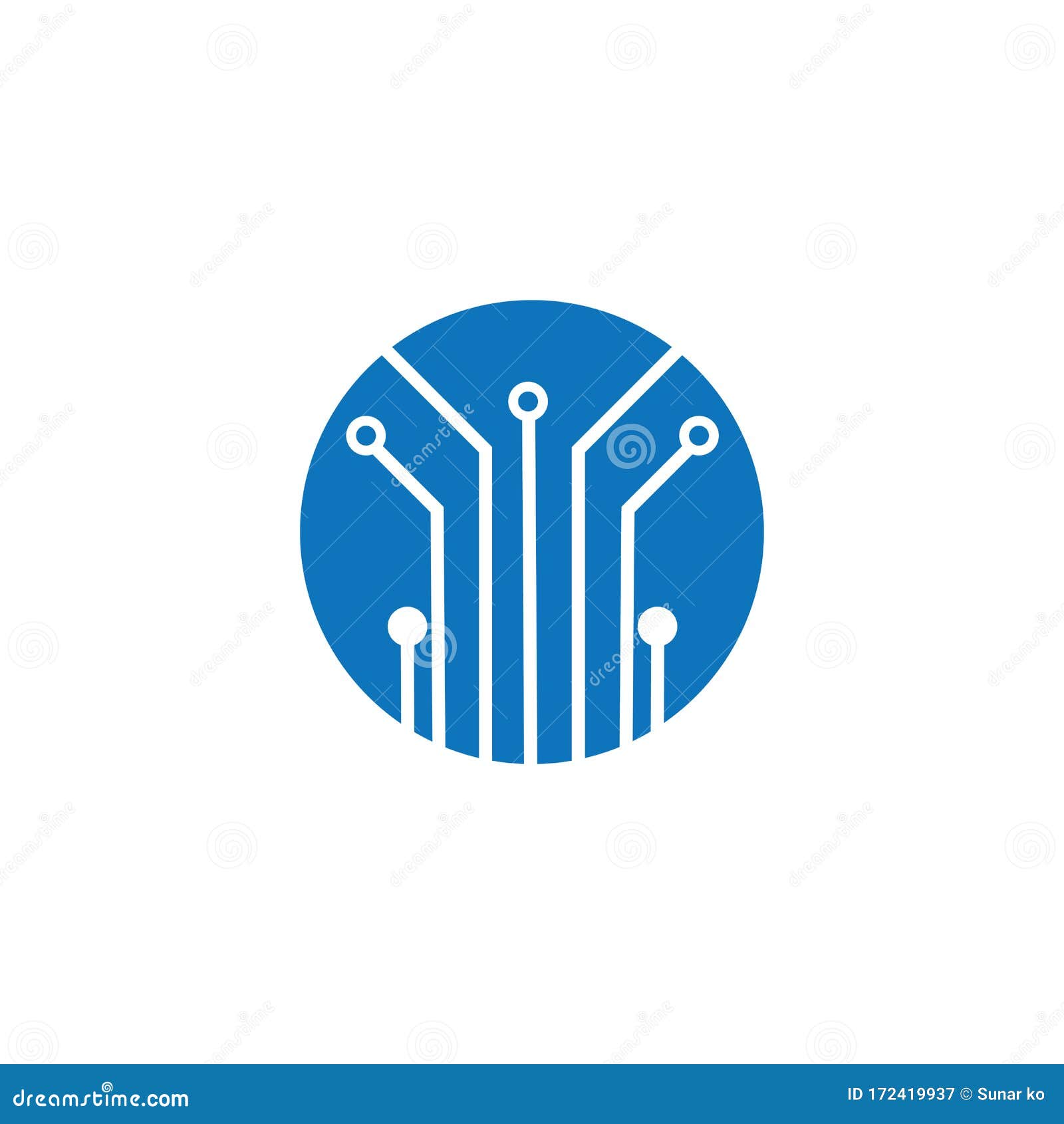 Circuit Board in the Circle Icon.technology Logo Design Template Symbol ...