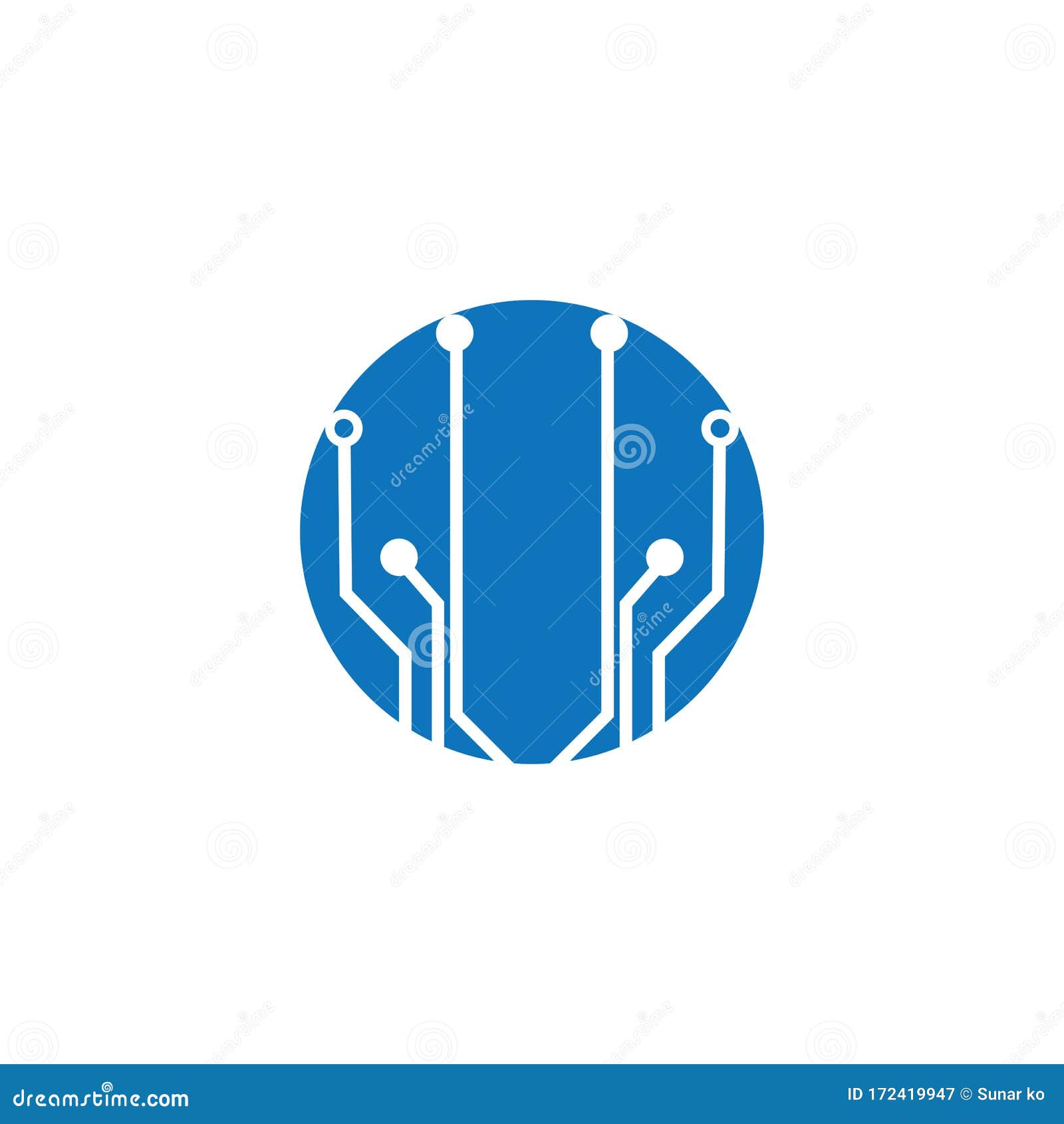 Circuit Board in the Circle Icon.technology Logo Design Template Symbol ...