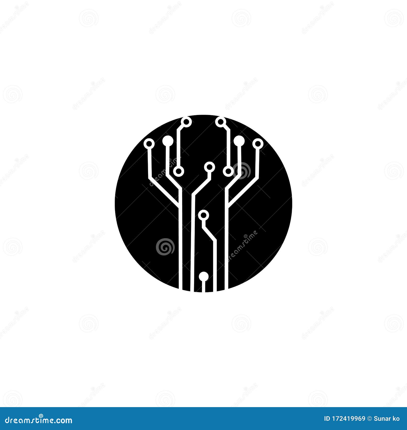 Circuit Board in the Circle Icon.technology Logo Design Template Symbol ...