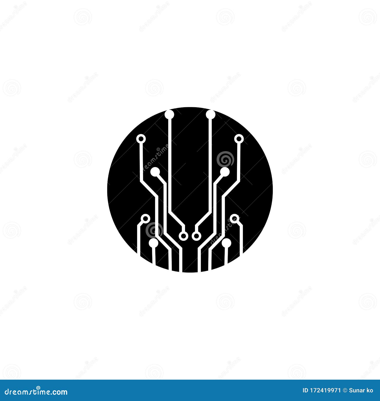 Circuit Board in the Circle Icon.technology Logo Design Template Symbol ...