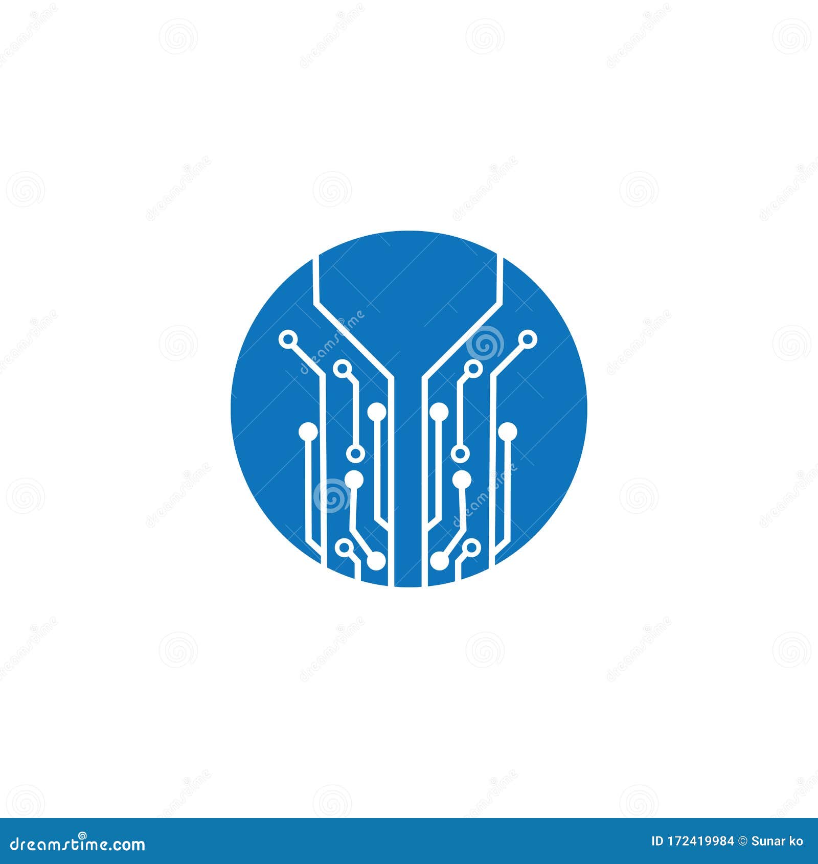 Circuit Board in the Circle Icon.technology Logo Design Template Symbol ...