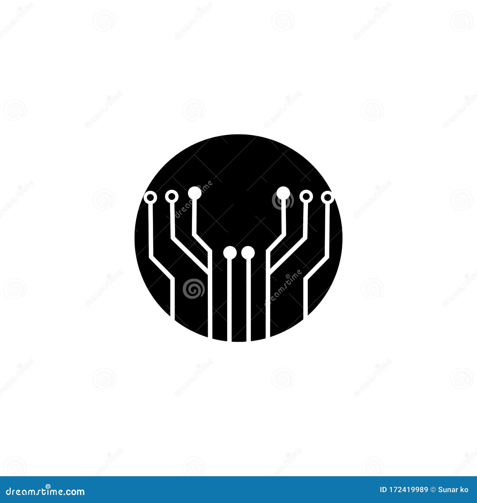 Circuit Board in the Circle Icon.technology Logo Design Template Symbol ...