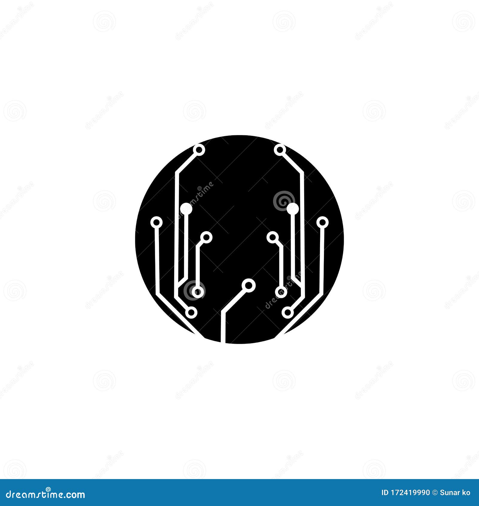 Circuit Board in the Circle Icon.technology Logo Design Template Symbol ...