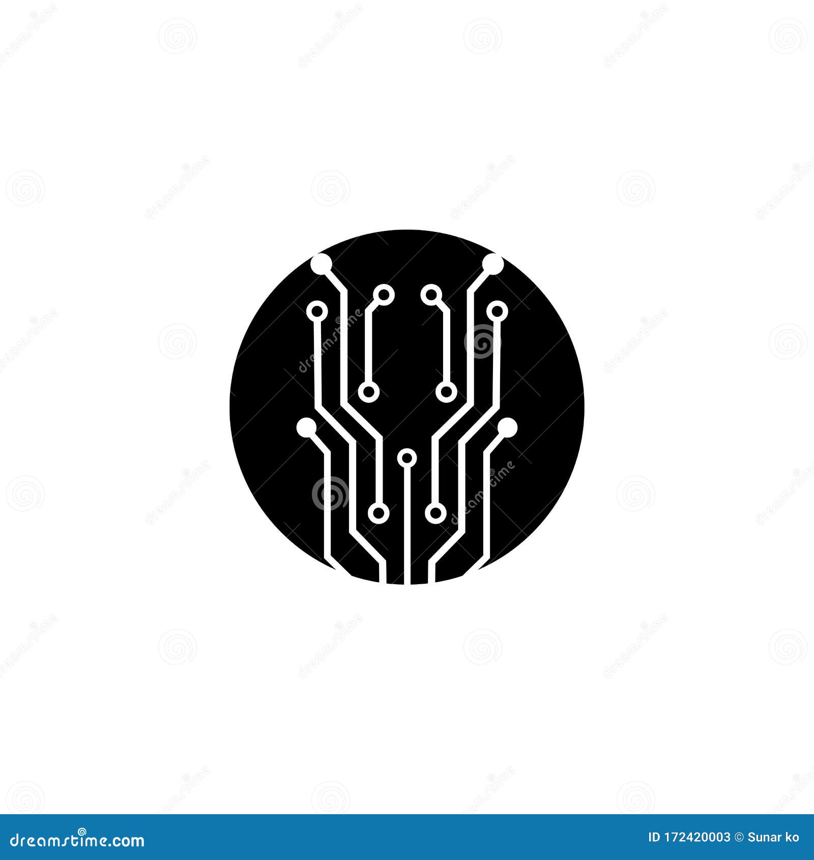 Circuit Board in the Circle Icon.technology Logo Design Template Symbol ...