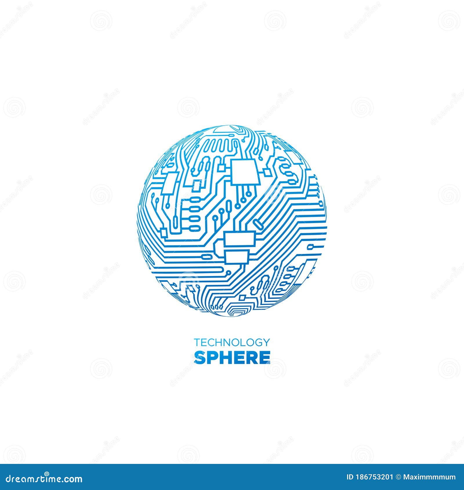 Circuit Board Circle Shape. Stock Vector - Illustration of abstract ...