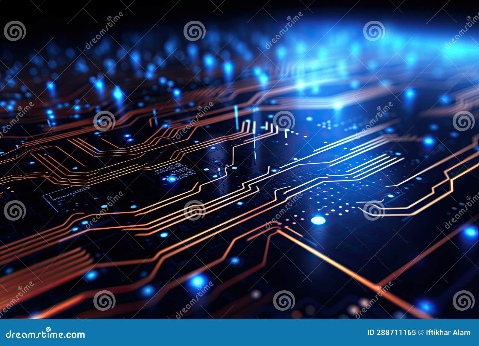 Circuit Board Close Up. Technology Background Stock Illustration ...