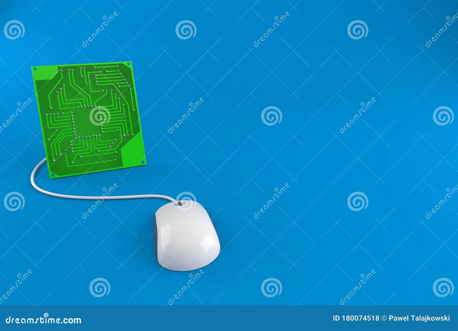 Circuit Board with Computer Mouse Stock Illustration - Illustration of ...