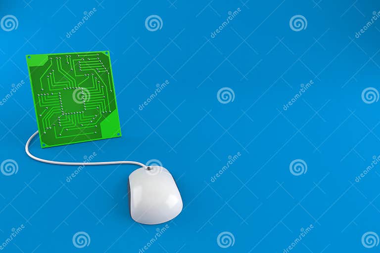 Circuit Board with Computer Mouse Stock Illustration - Illustration of ...