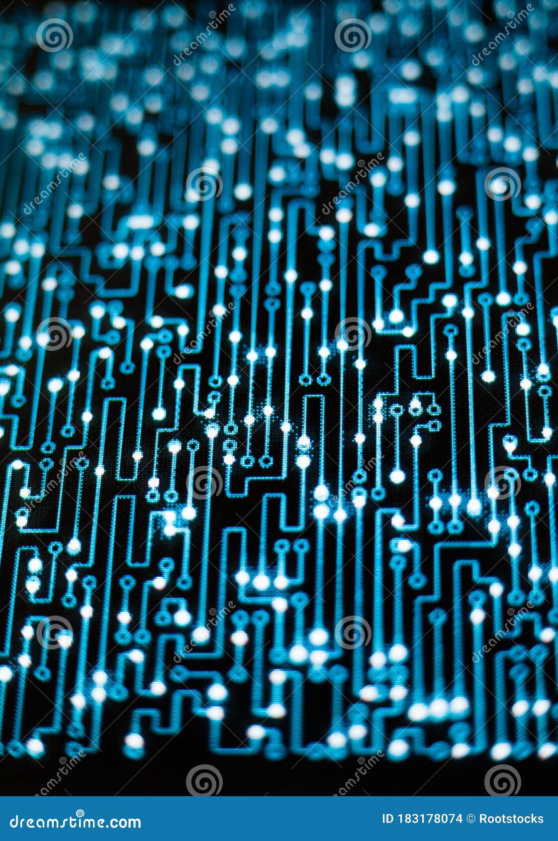 Circuit Board on the Computer Screen Stock Photo - Image of electrical ...