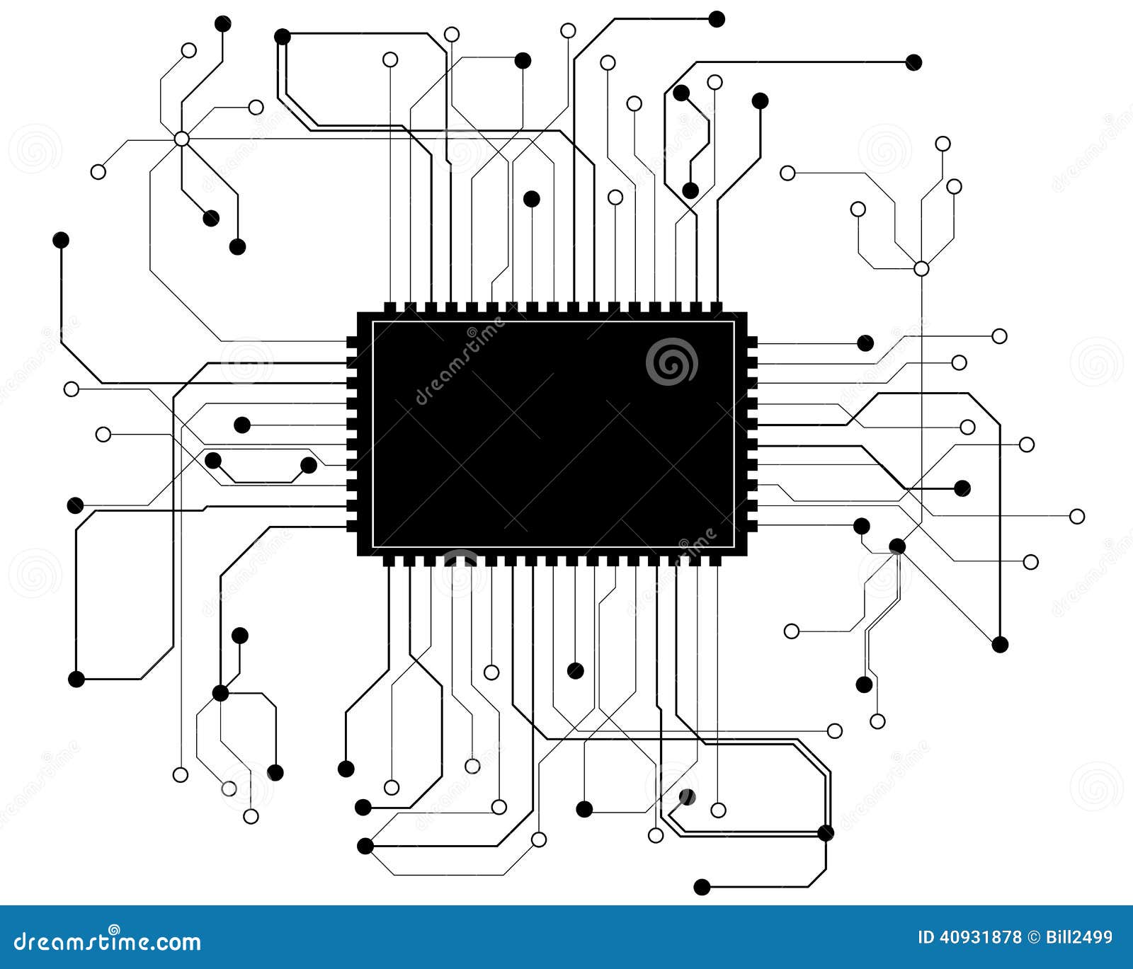 Circuit board cpu, stock illustration. Illustration of energy - 40931878