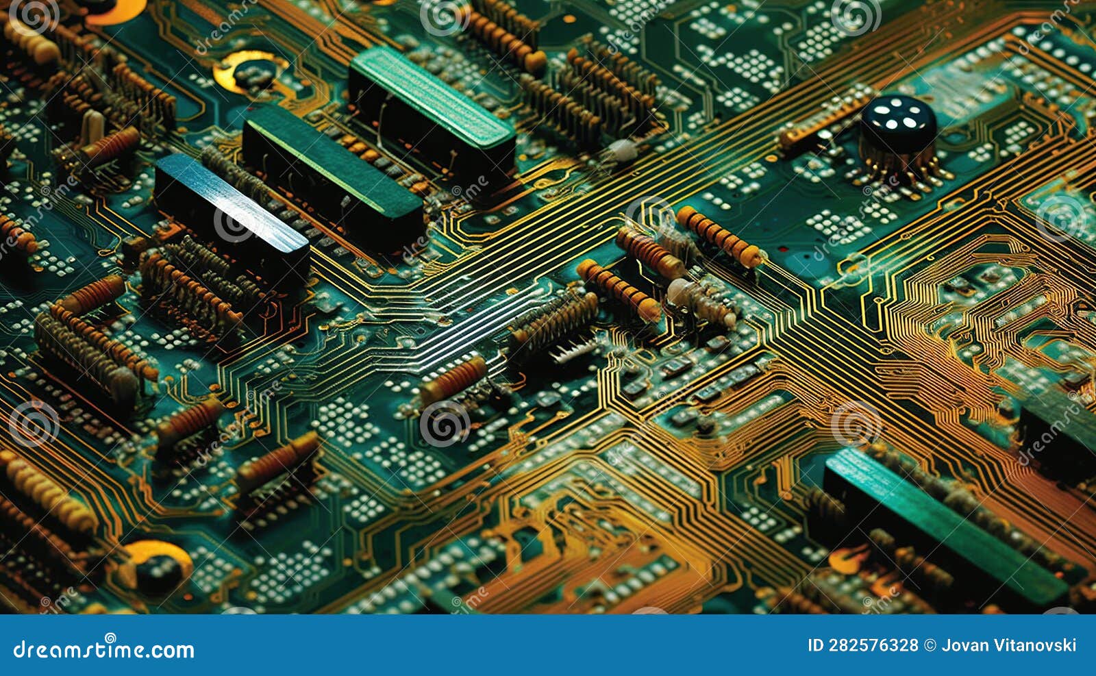 Circuit Board CPU Processor Microchip Generative AI Stock Illustration - Illustration of ...