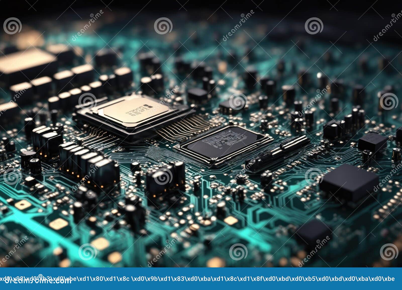 Circuit Board CPU Processor Microchip Starting Artificial Intelligence Background Stock ...