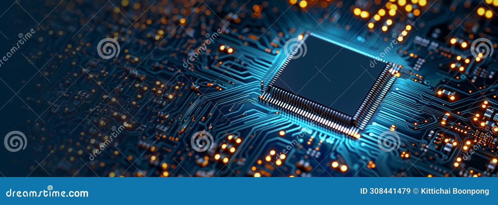 Circuit Board Cpu Processor Microchip Starting Artificial Intelligence Digitalization Of Neural