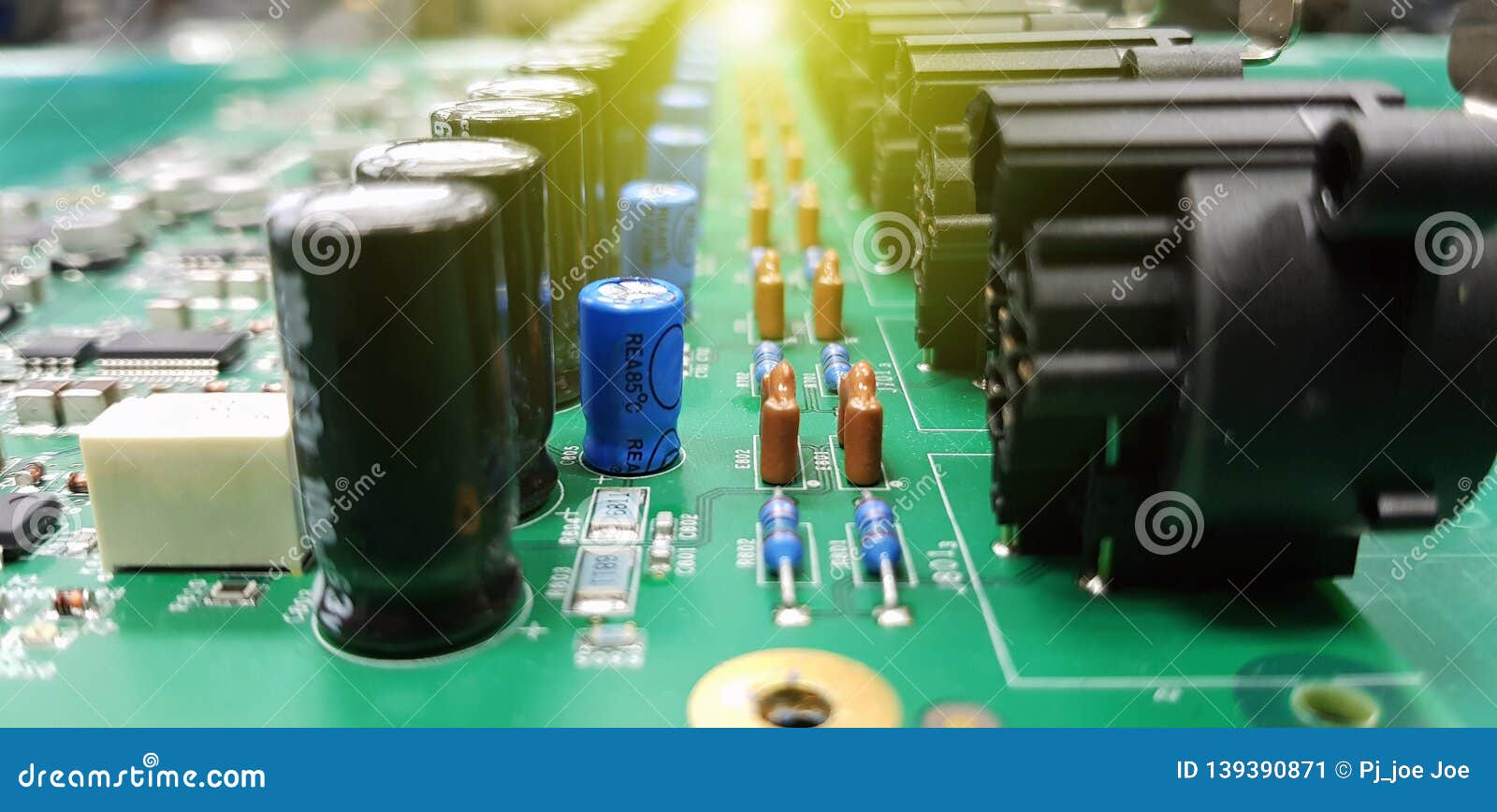 Circuit Board with Electronic Components, Piece of Electronic Equipment ...