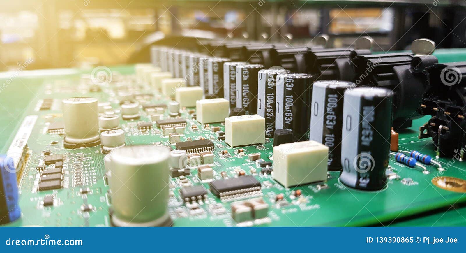 Circuit Board with Electronic Components, Piece of Electronic Equipment ...