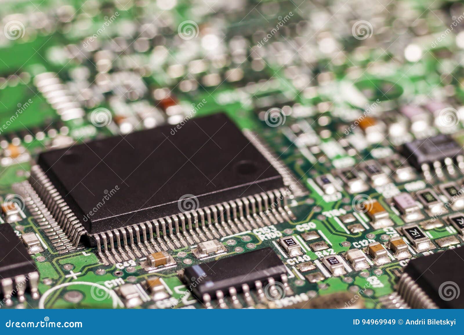 Digital Chip-set Motherboard With Processor Chip Royalty-Free Stock ...