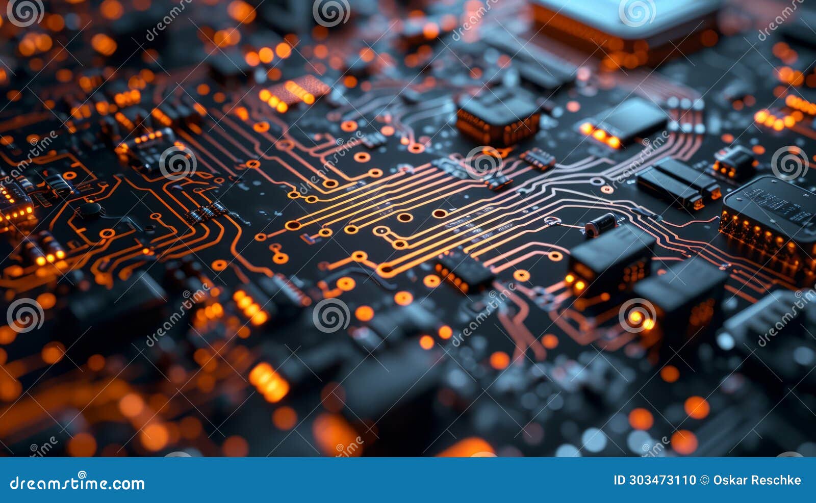 Circuit Board. Electronic Computer Technology. Motherboard Digital Chip ...