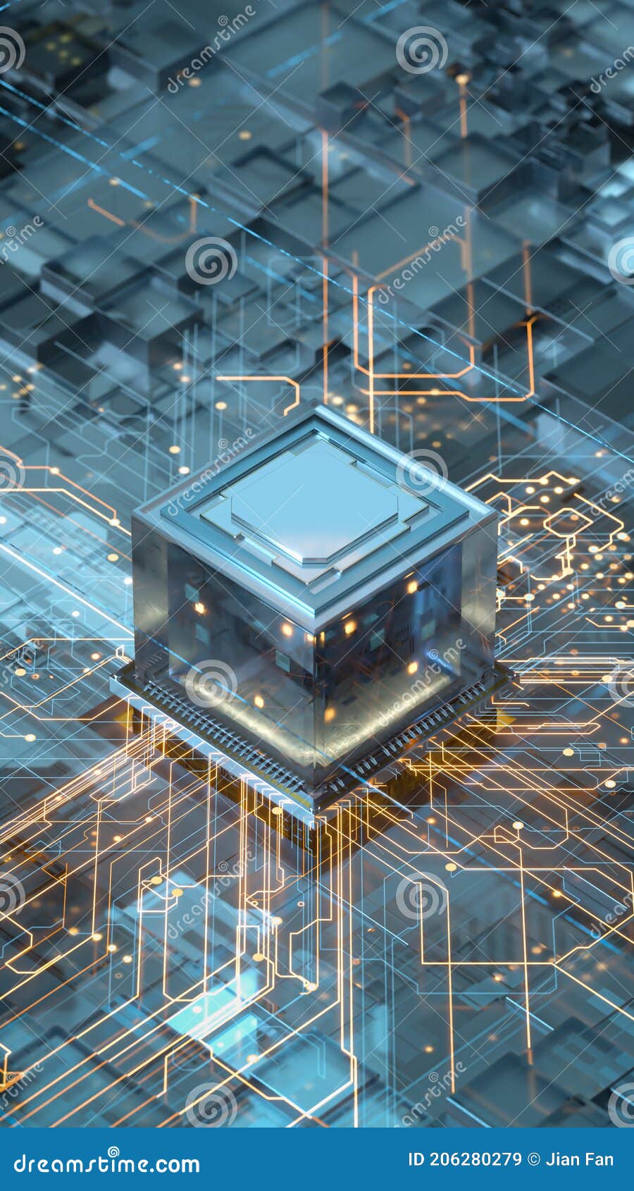 Circuit Board, Electronics Cyberspace Background, 3d Rendering Stock ...