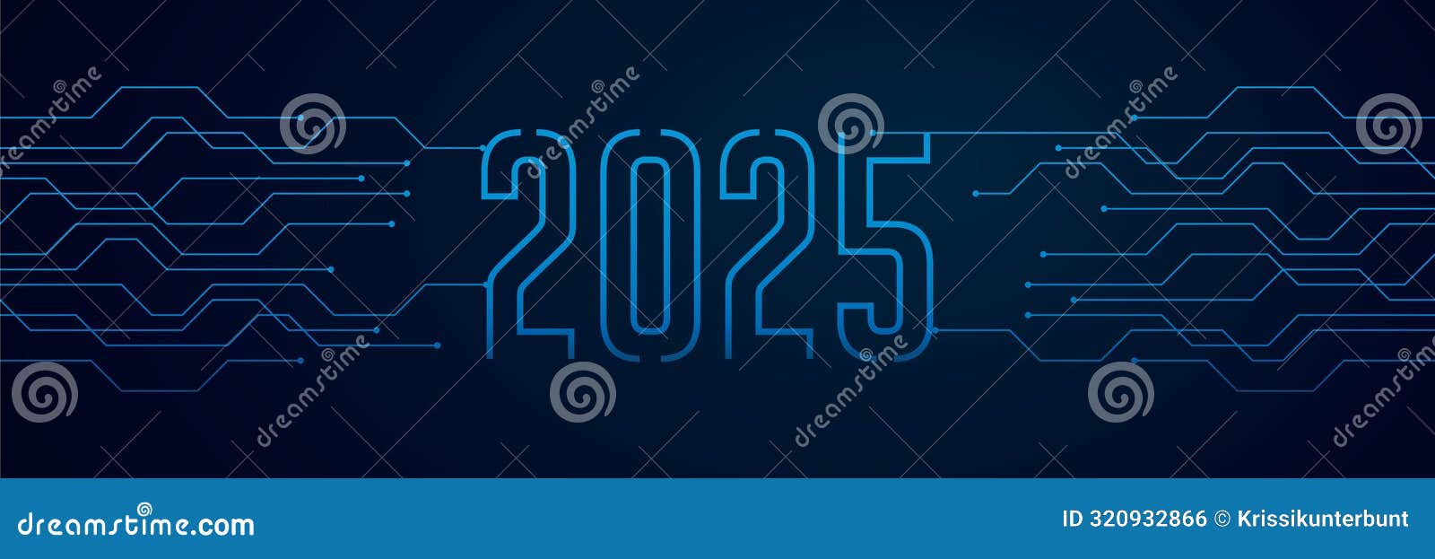 Circuit Board Electronics Digital Technology Banner 2025 Blue Stock ...