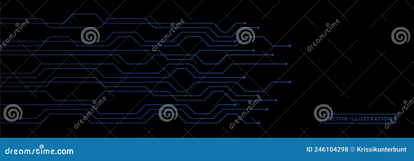 Circuit Board Electronics Digital Technology Banner Blue Stock Vector ...