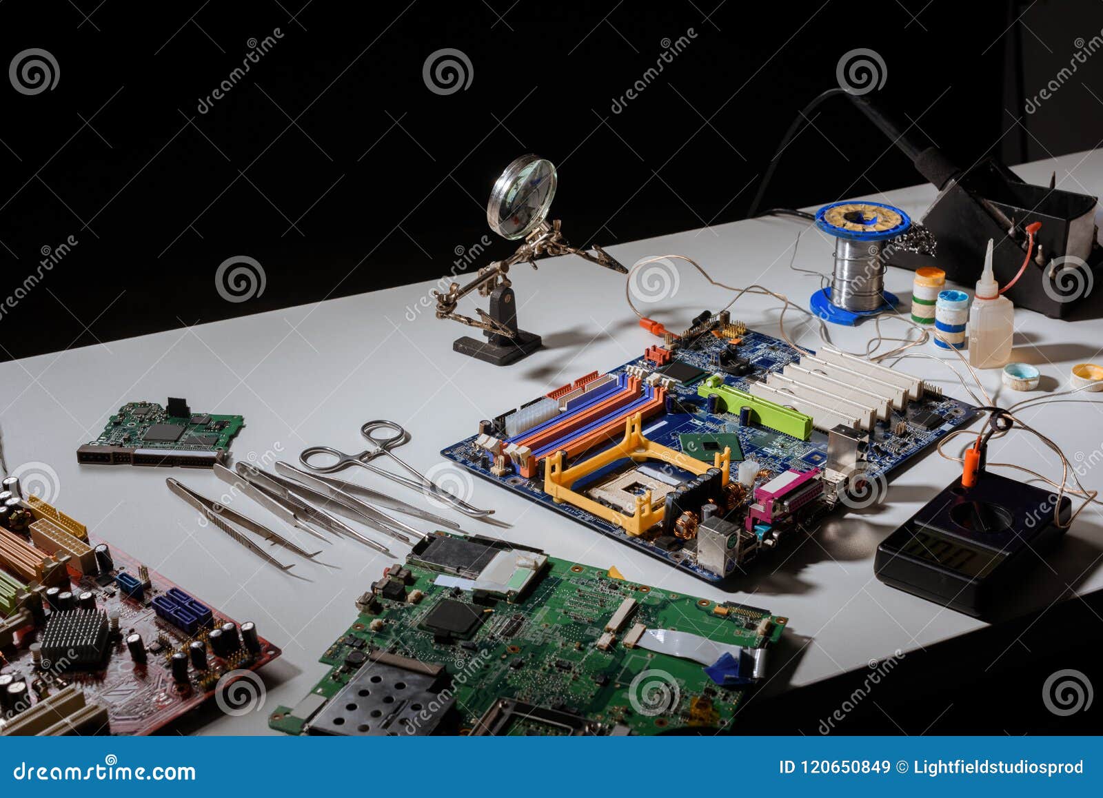 Circuit Board and Engineering Equipment Stock Image - Image of printing ...