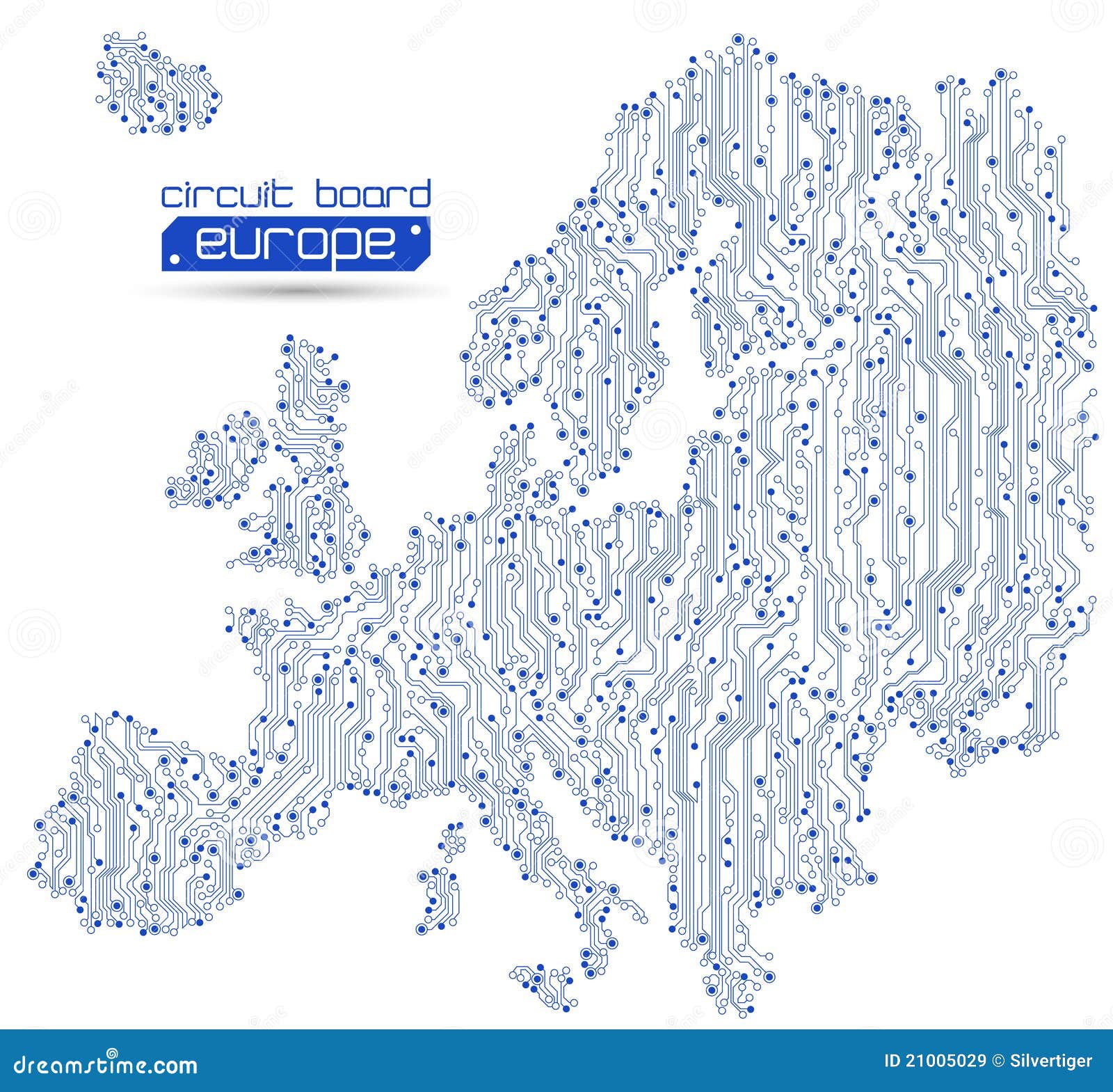 Circuit Board Europe Map Background Stock Vector - Illustration of ...
