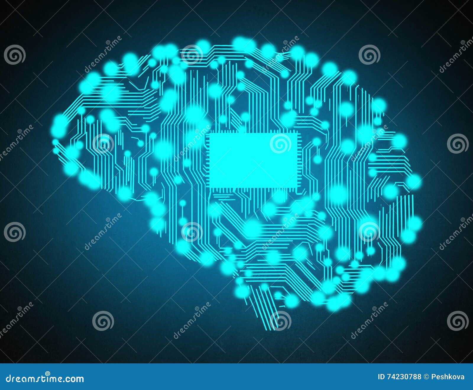 Circuit Board in Form of Brain Stock Photo - Image of internal, circuit ...