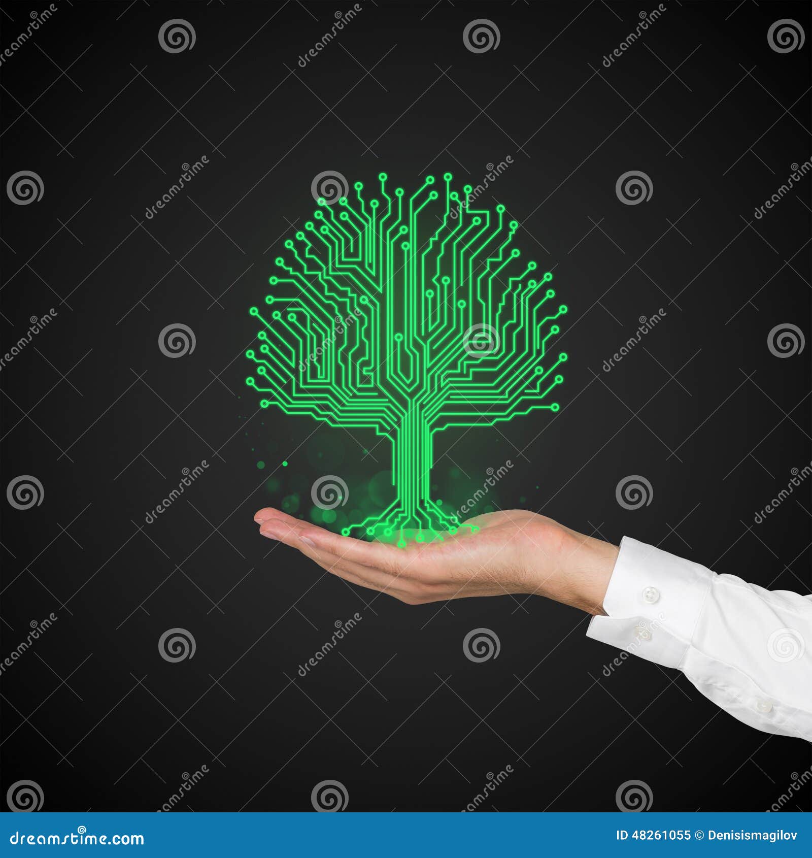 Circuit Board in Form of Tree Stock Image - Image of idea, electronics ...