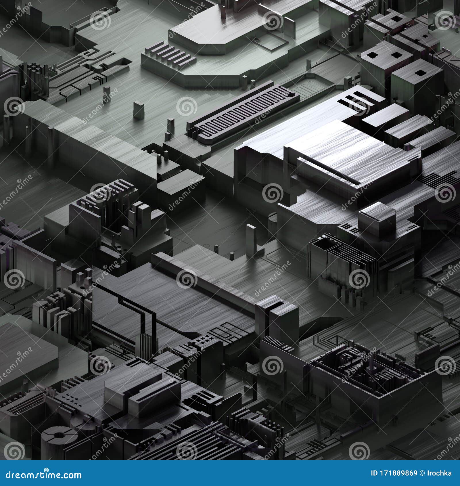 Circuit Board Futuristic Server Code Processing. Gray Technology ...