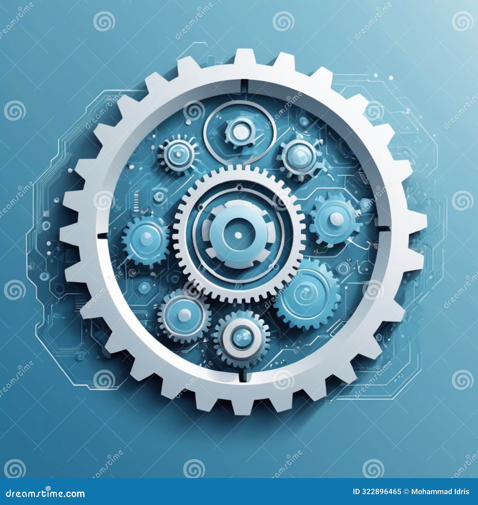 A Circuit Board, Gear Wheel, Engineering, High-tech Digital Technology ...