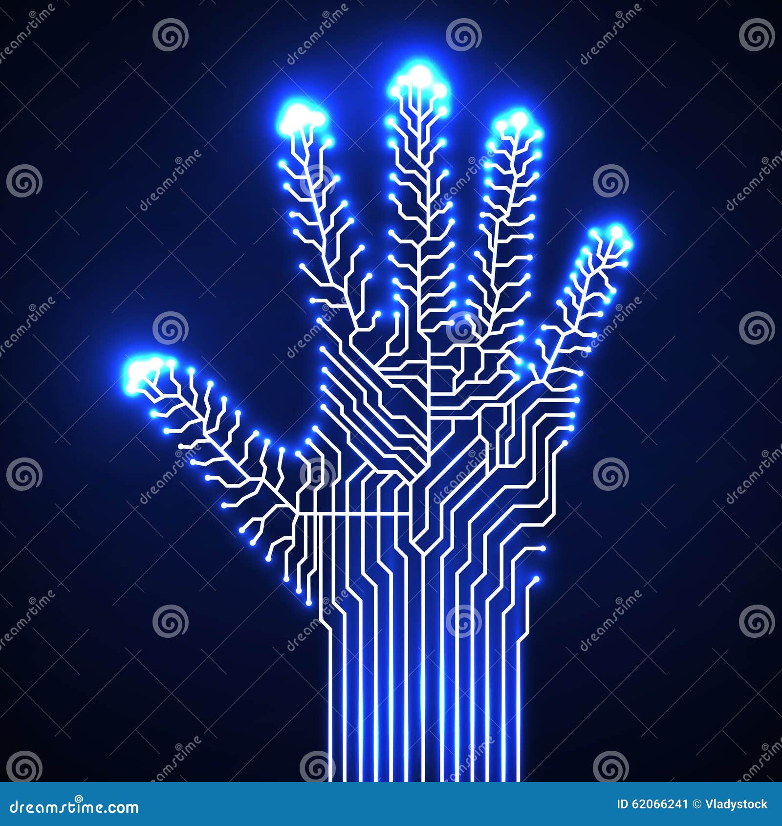 Circuit board hand stock vector. Illustration of design - 62066241