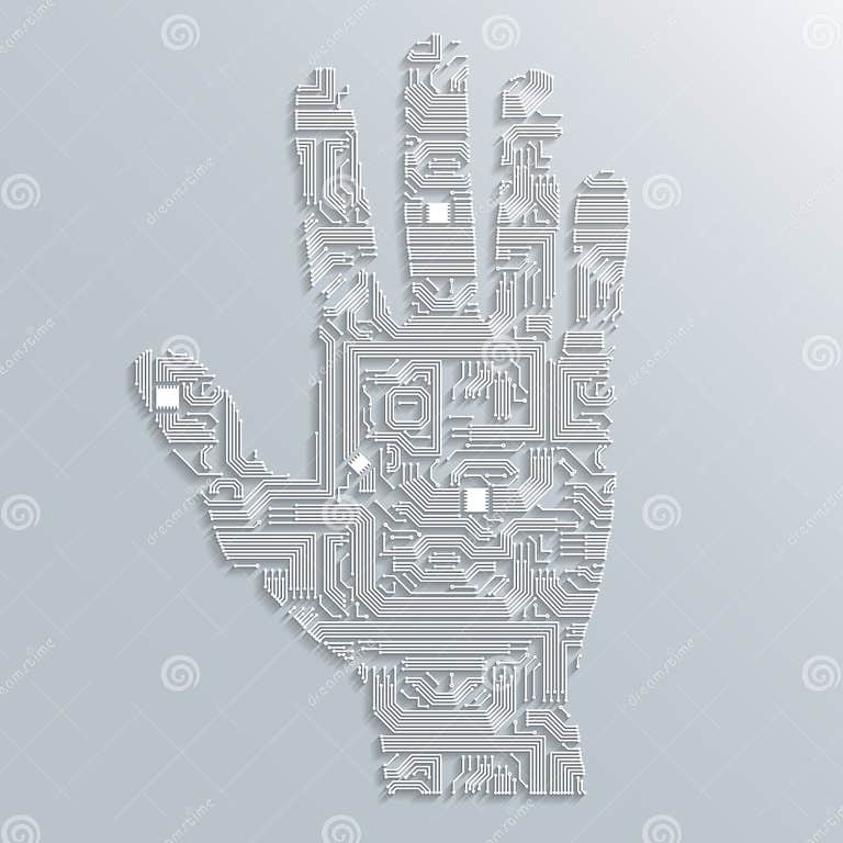 Circuit board hand stock vector. Illustration of decorative - 39505856