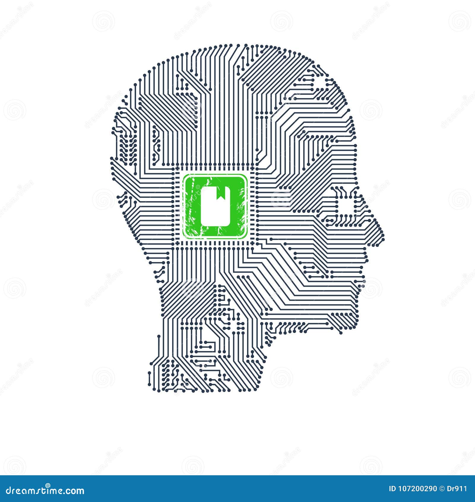 Circuit board head stock vector. Illustration of closeup - 107200290