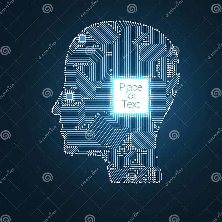 Circuit board head stock vector. Illustration of connection - 107199626