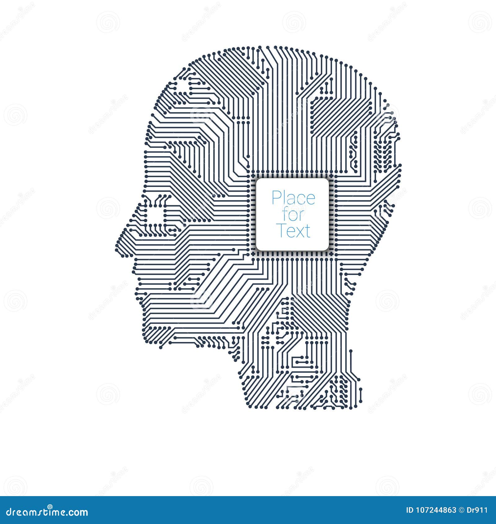 Circuit board head stock vector. Illustration of design - 107244863