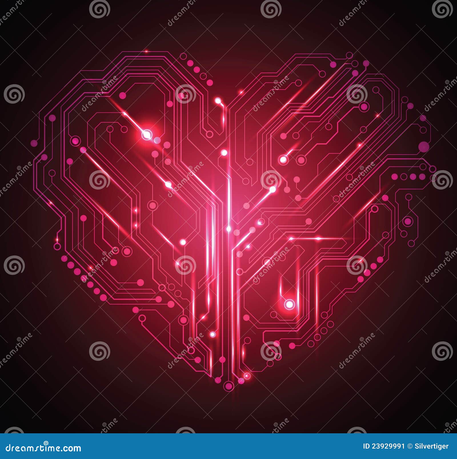 Circuit Board Heart Background Stock Vector - Illustration of concept ...