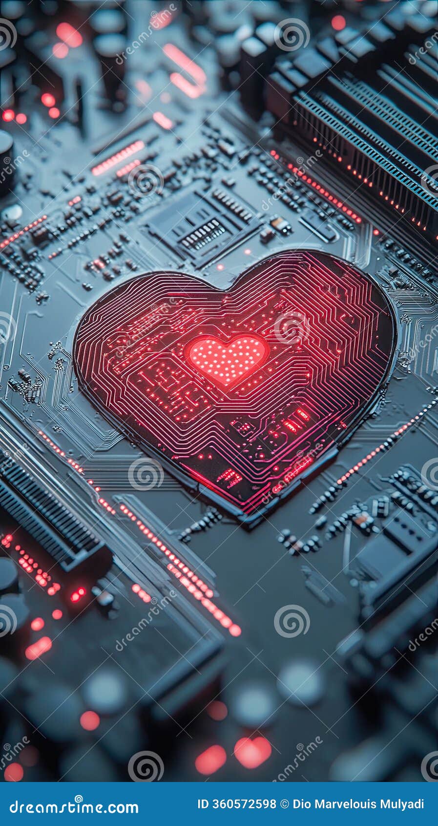 Circuit Board Heart stock illustration. Illustration of electronic ...