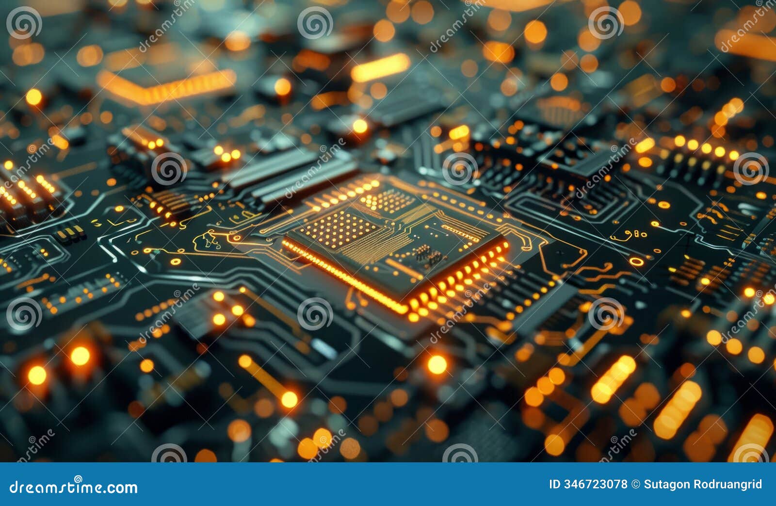 Circuit Board Hi Tech Background Stock Illustration - Illustration of technology, electricity ...
