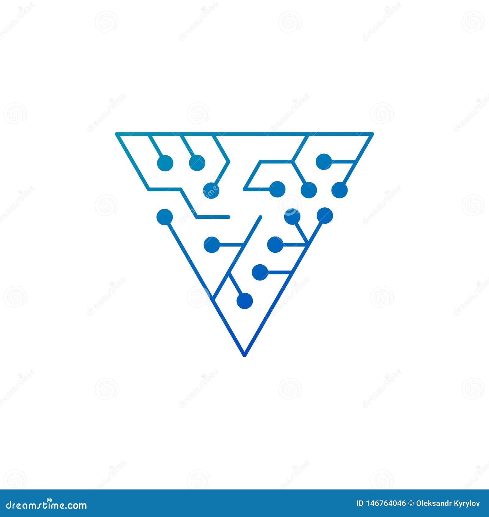 Circuit Board Icon. Abstract Triangle Shape it Maze. Technology Symbol ...