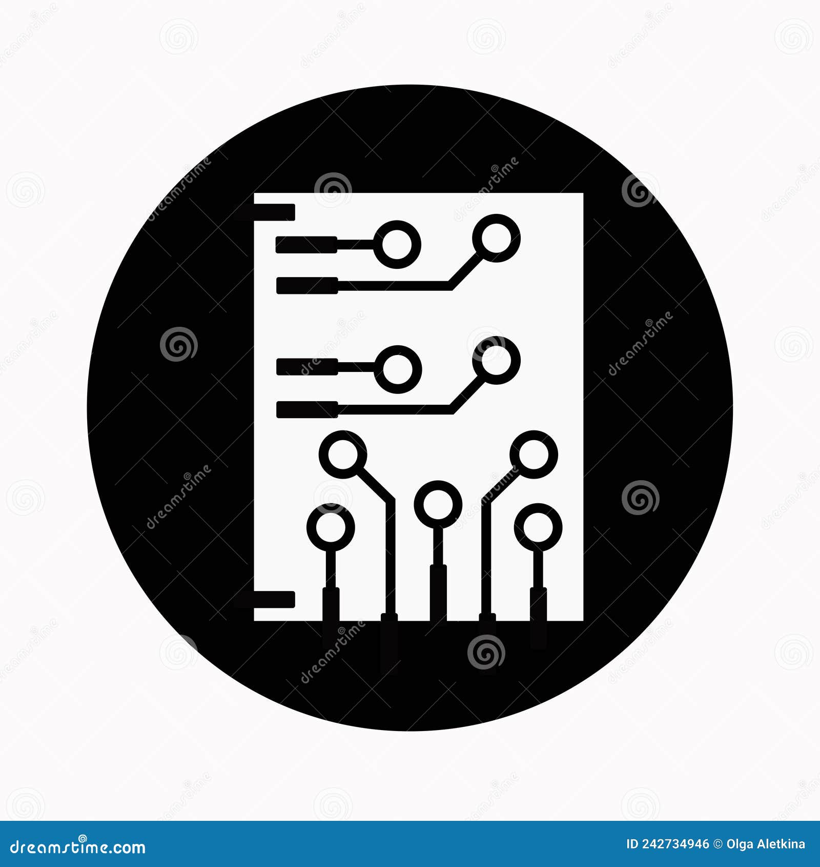 Circuit Board Icon in Flat Style. Microchip Symbol Isolated on White ...