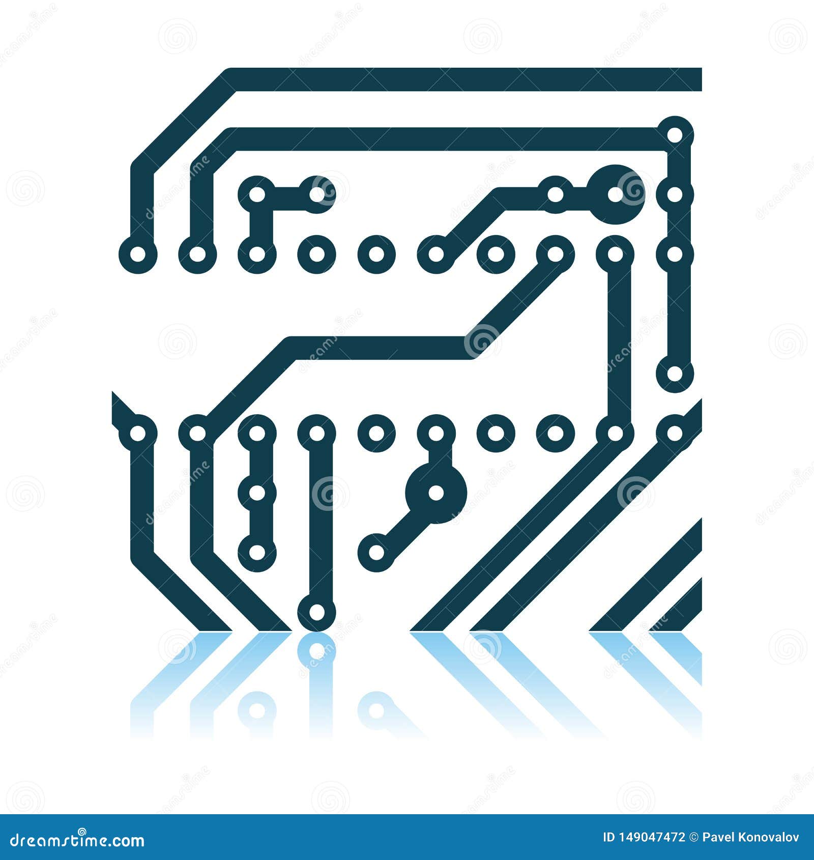 Circuit Board Icon stock vector. Illustration of abstract - 149047472